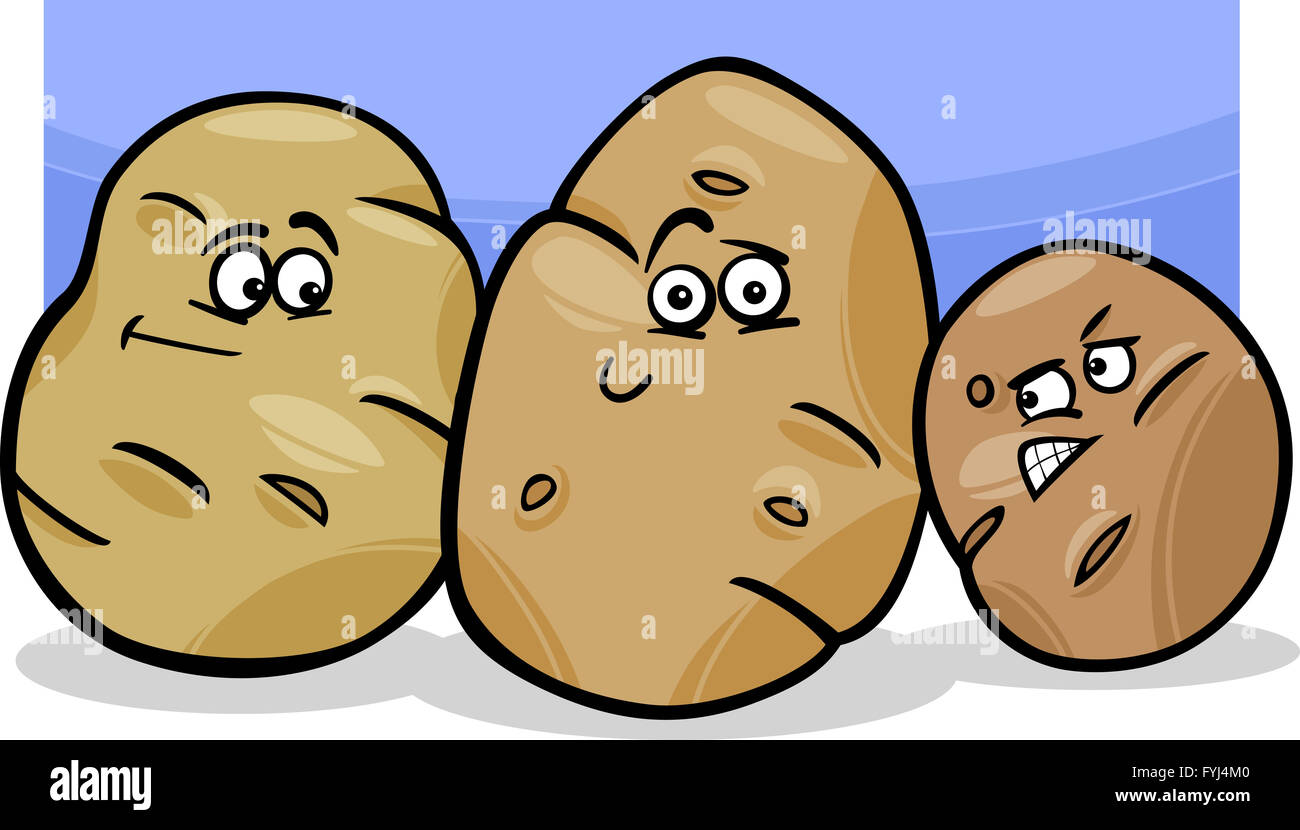potatoes vegetable cartoon illustration Stock Photo - Alamy