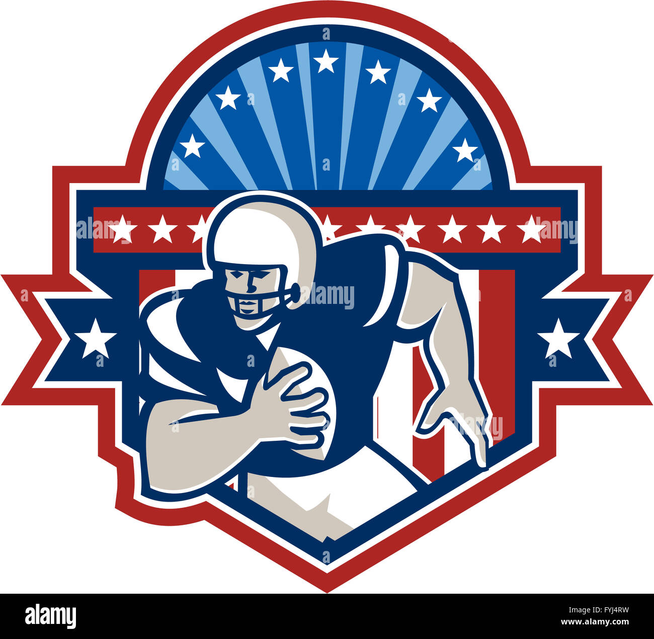 American Football QB Quarterback Crest Stock Photo - Alamy