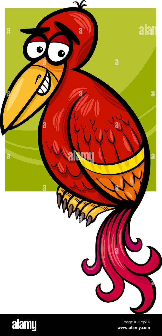exotic bird cartoon illustration Stock Photo - Alamy