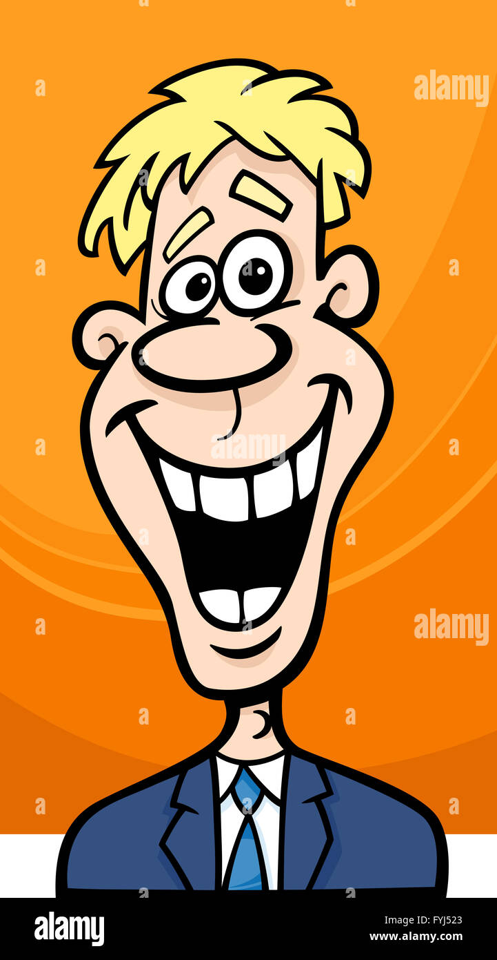 happy man cartoon illustration Stock Photo - Alamy