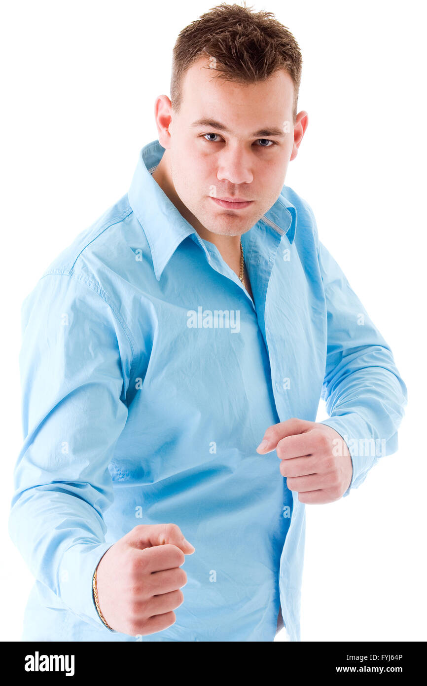 Young boy in fightpose Stock Photo - Alamy