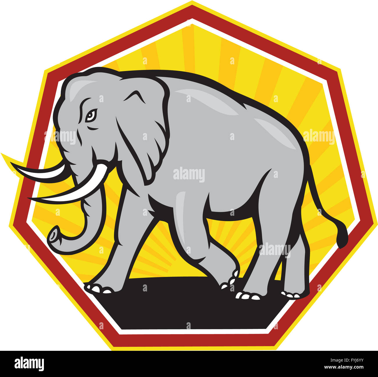Angry Elephant Walking Cartoon Stock Photo - Alamy