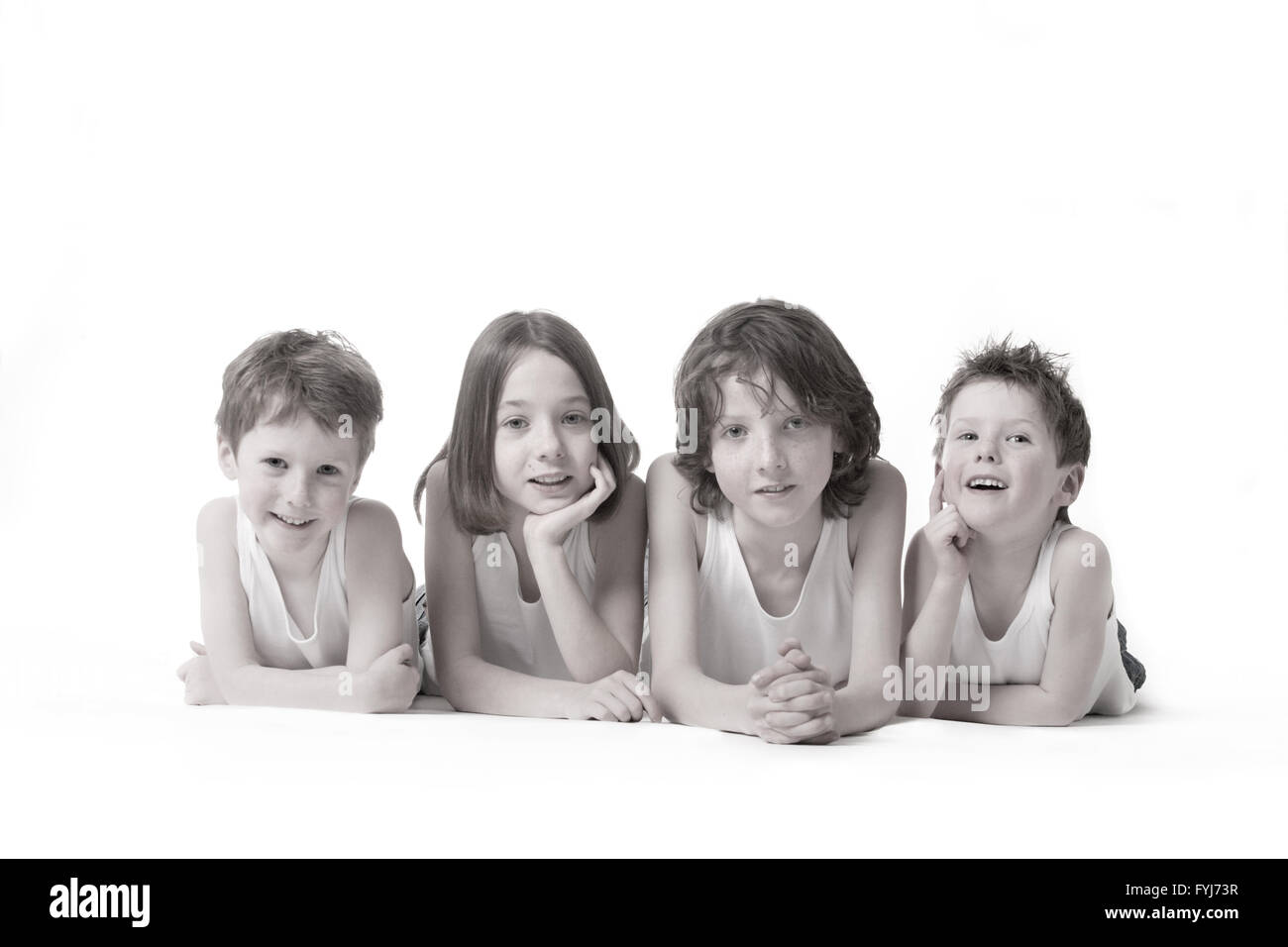 Group of 4 children Cut Out Stock Images & Pictures - Alamy