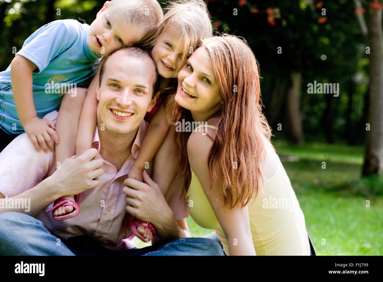 Happy family portrait Stock Photo - Alamy