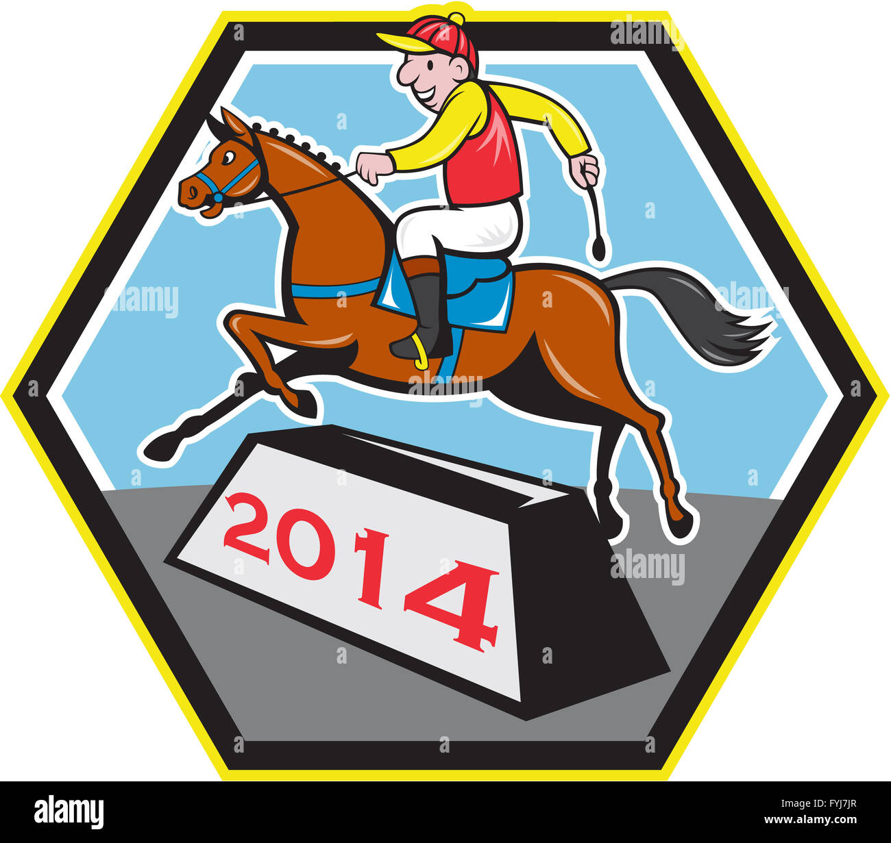 Illustration cartoon horse equestrian jockey hi-res stock photography ...