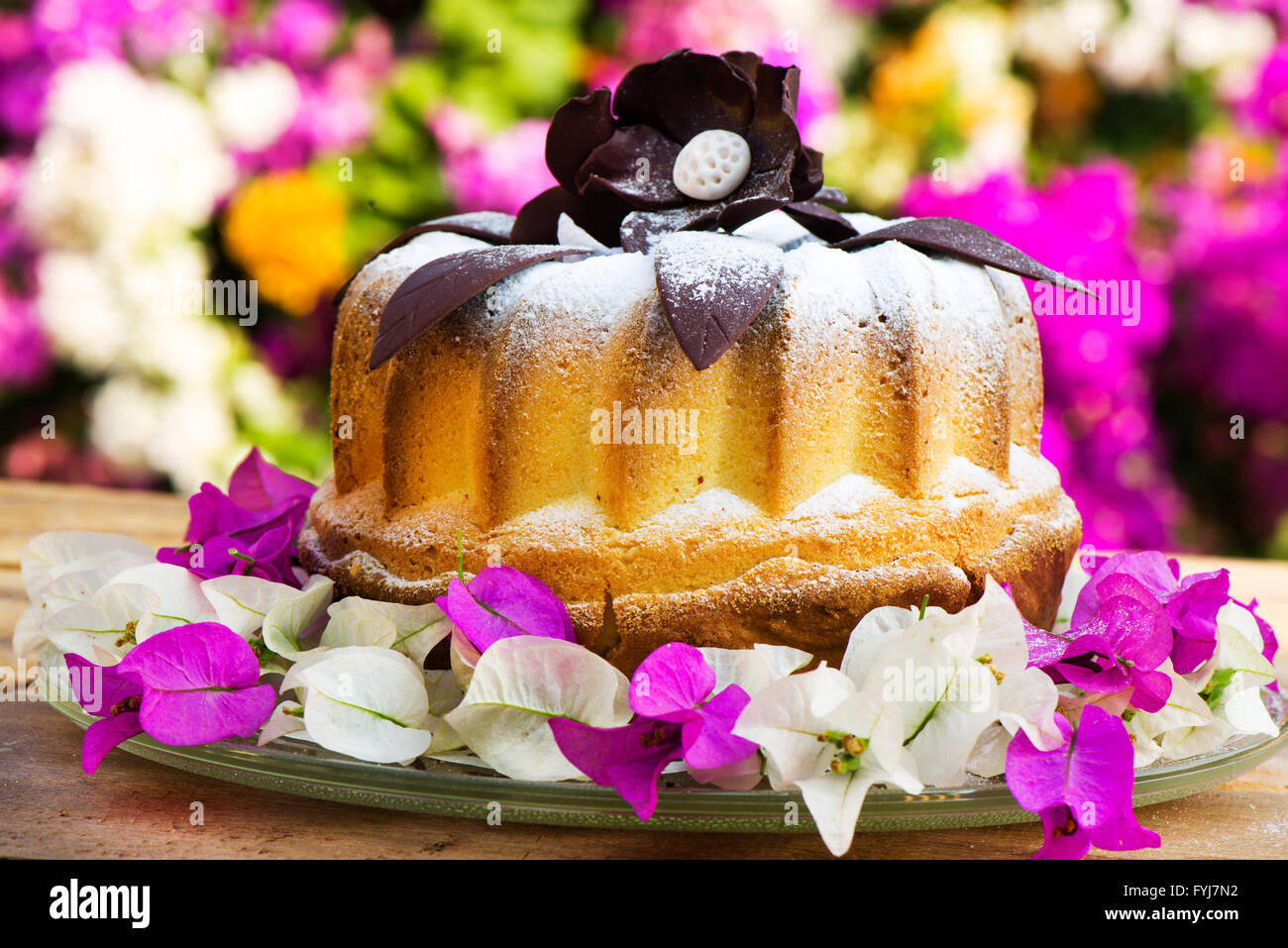 gugelhupf cake on plate Stock Photo - Alamy