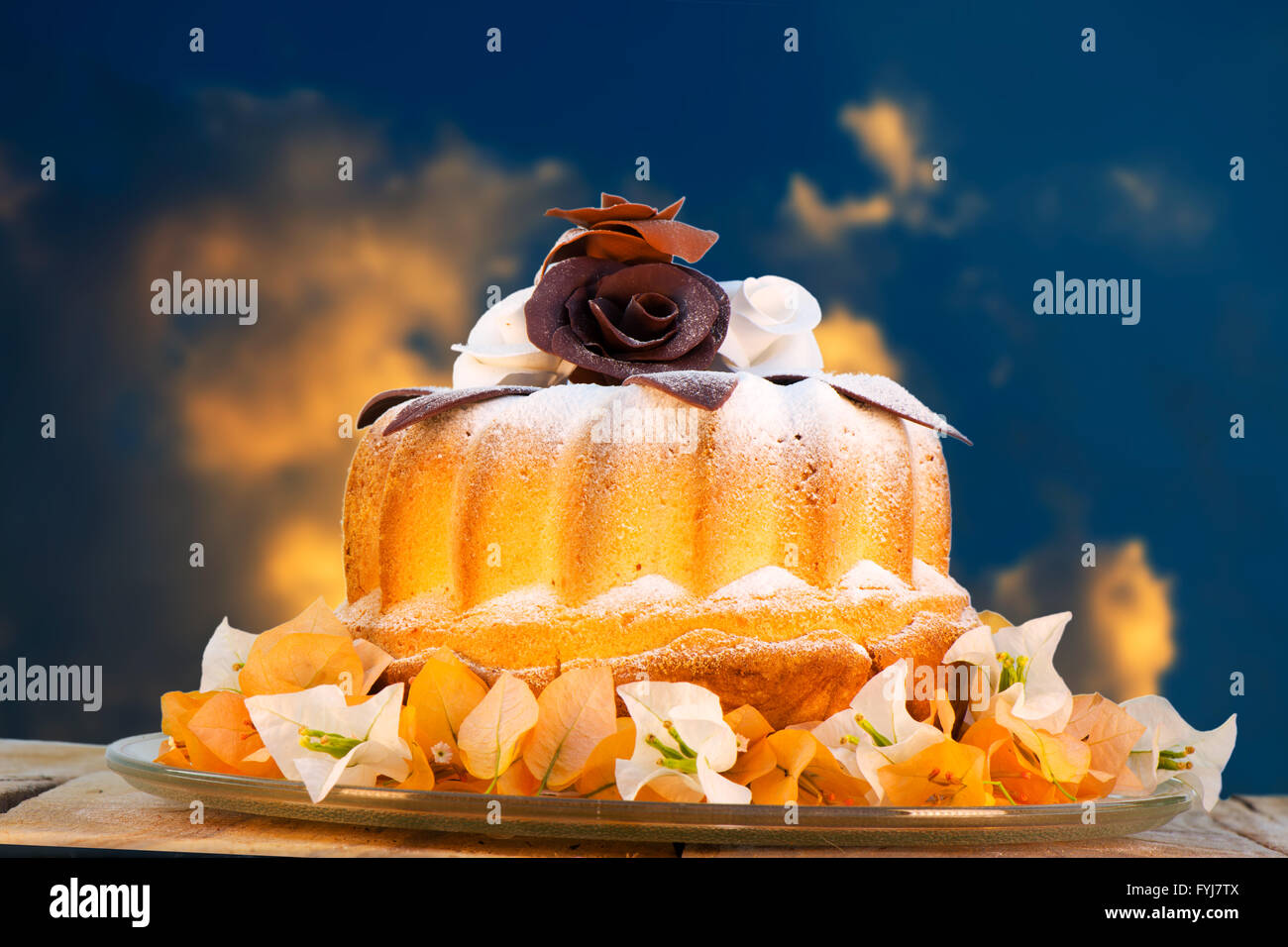 gugelhupf cake on plate Stock Photo - Alamy