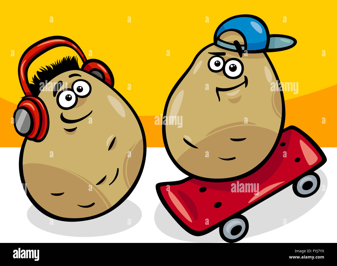 new potatoes cartoon illustration Stock Photo - Alamy