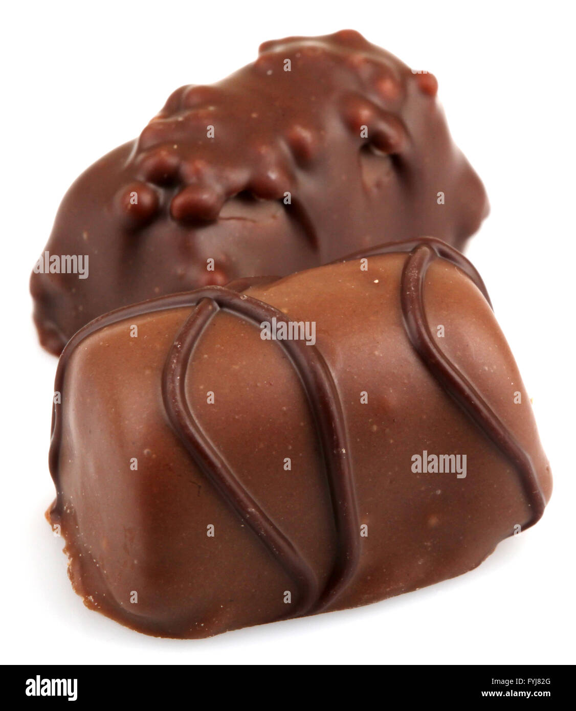 Chocolate Truffles Isolated On White Background Stock Photo - Alamy