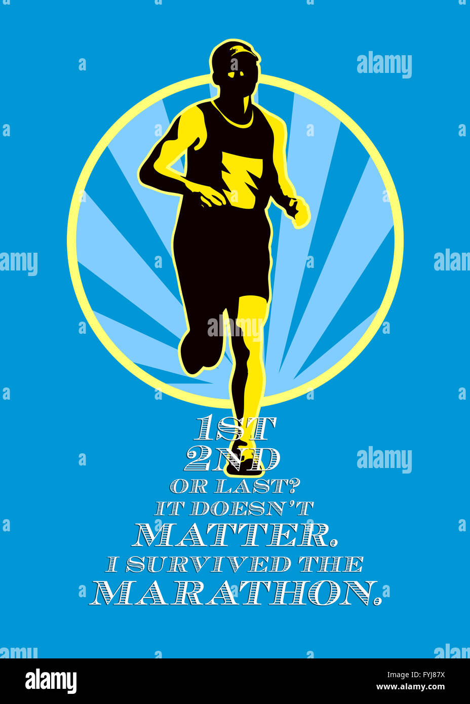Marathon Runner First Retro Poster Stock Photo - Alamy