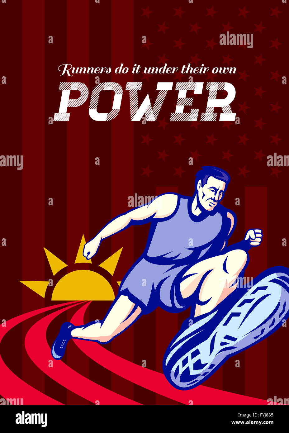 Runner Running Power Poster Stock Photo - Alamy