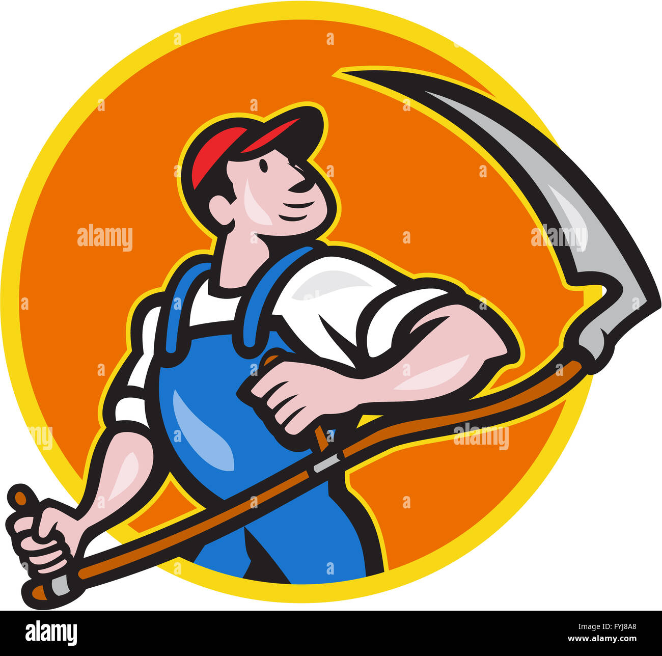 Scythe worker hi-res stock photography and images - Alamy