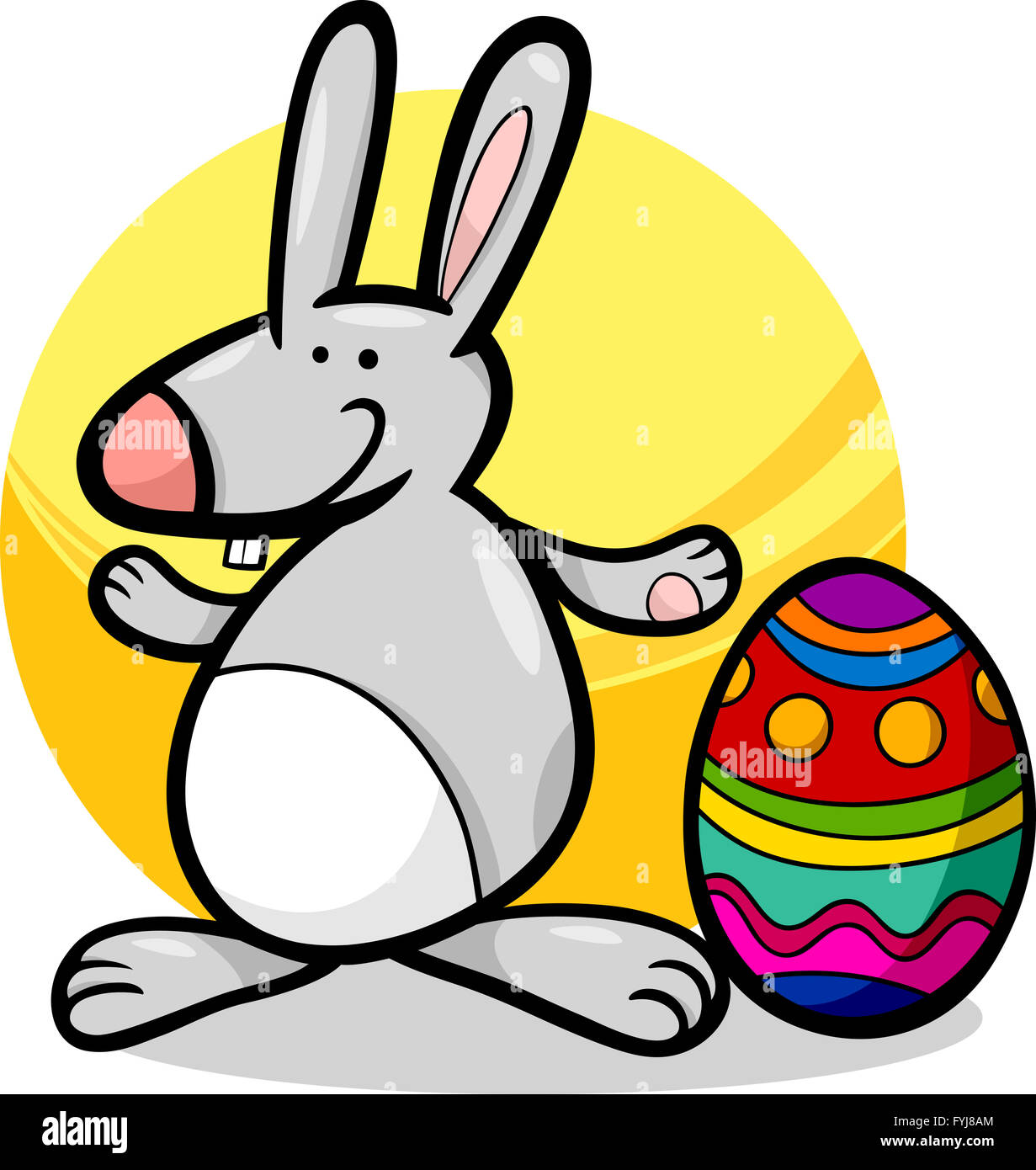 funny easter bunny cartoon illustration Stock Photo - Alamy