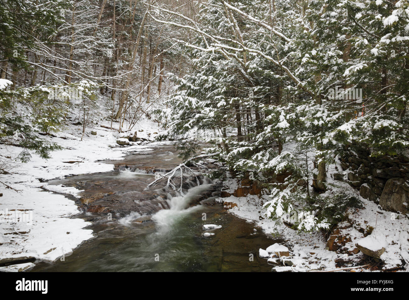 Tunnel Brook in Benton, New Hampshire USA during the winter months ...