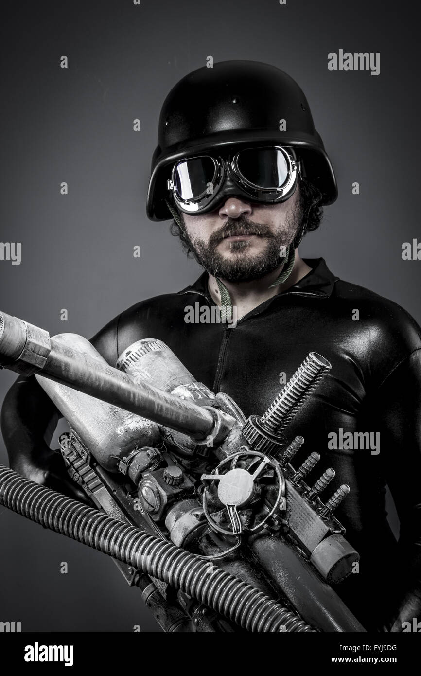 Robot.Starfighter with huge plasma rifle, fantasy concept, military ...