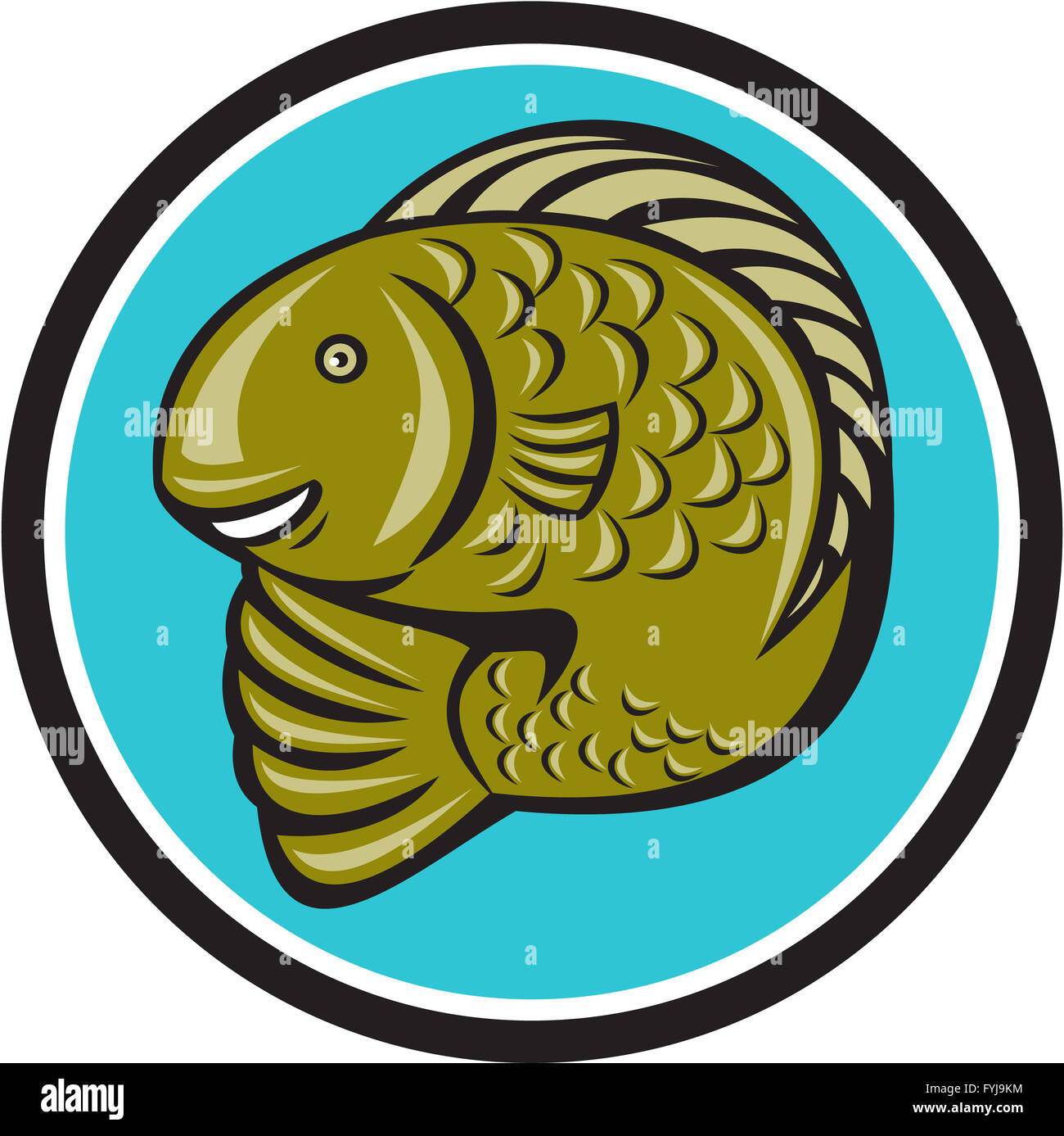Trout fish jumping circle cartoon hi-res stock photography and images ...