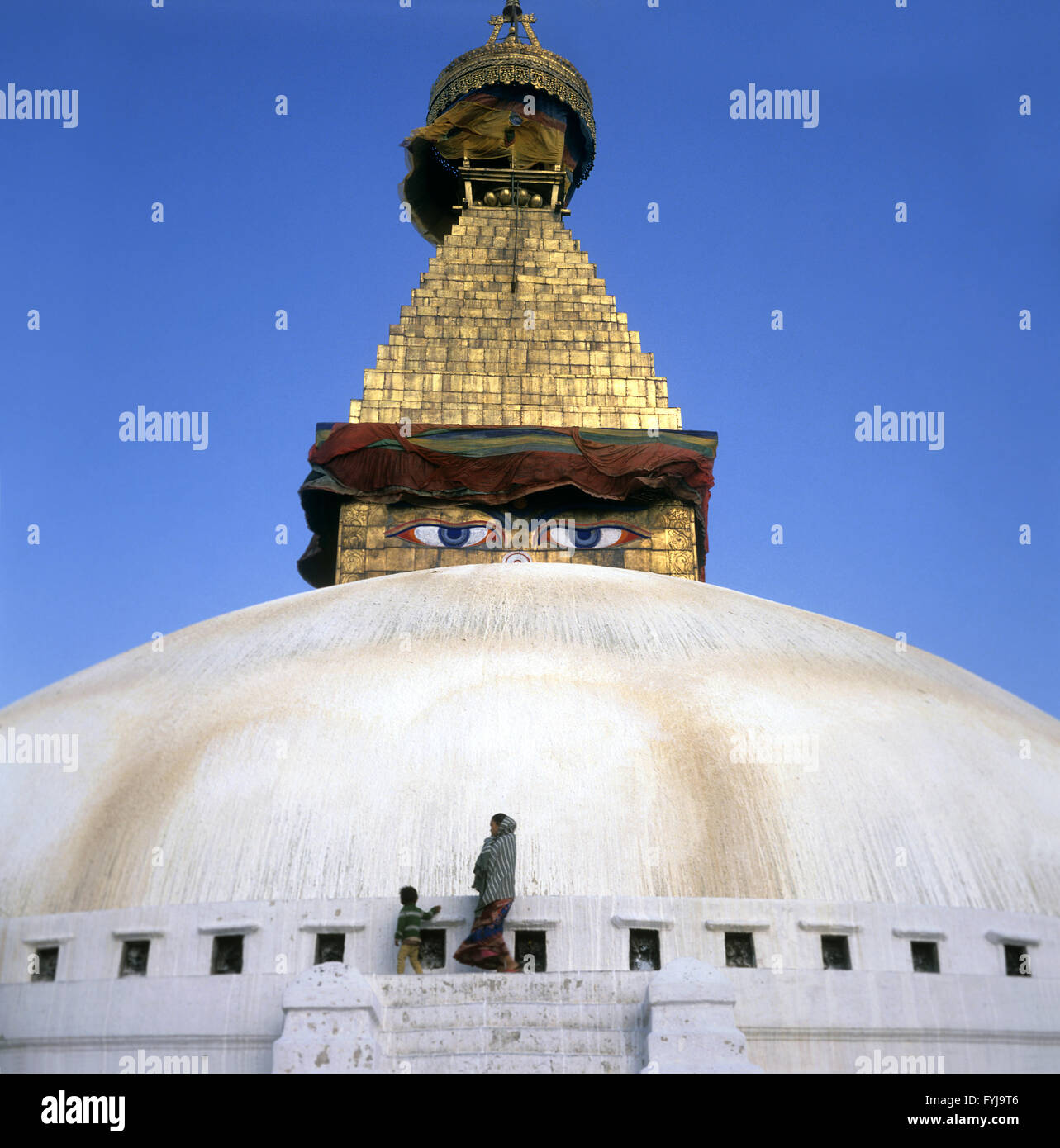 The stupa of Boudhanath, Nepal Stock Photo - Alamy