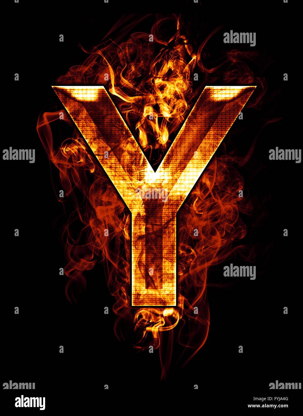 Flaming Letter Y Wallpaper