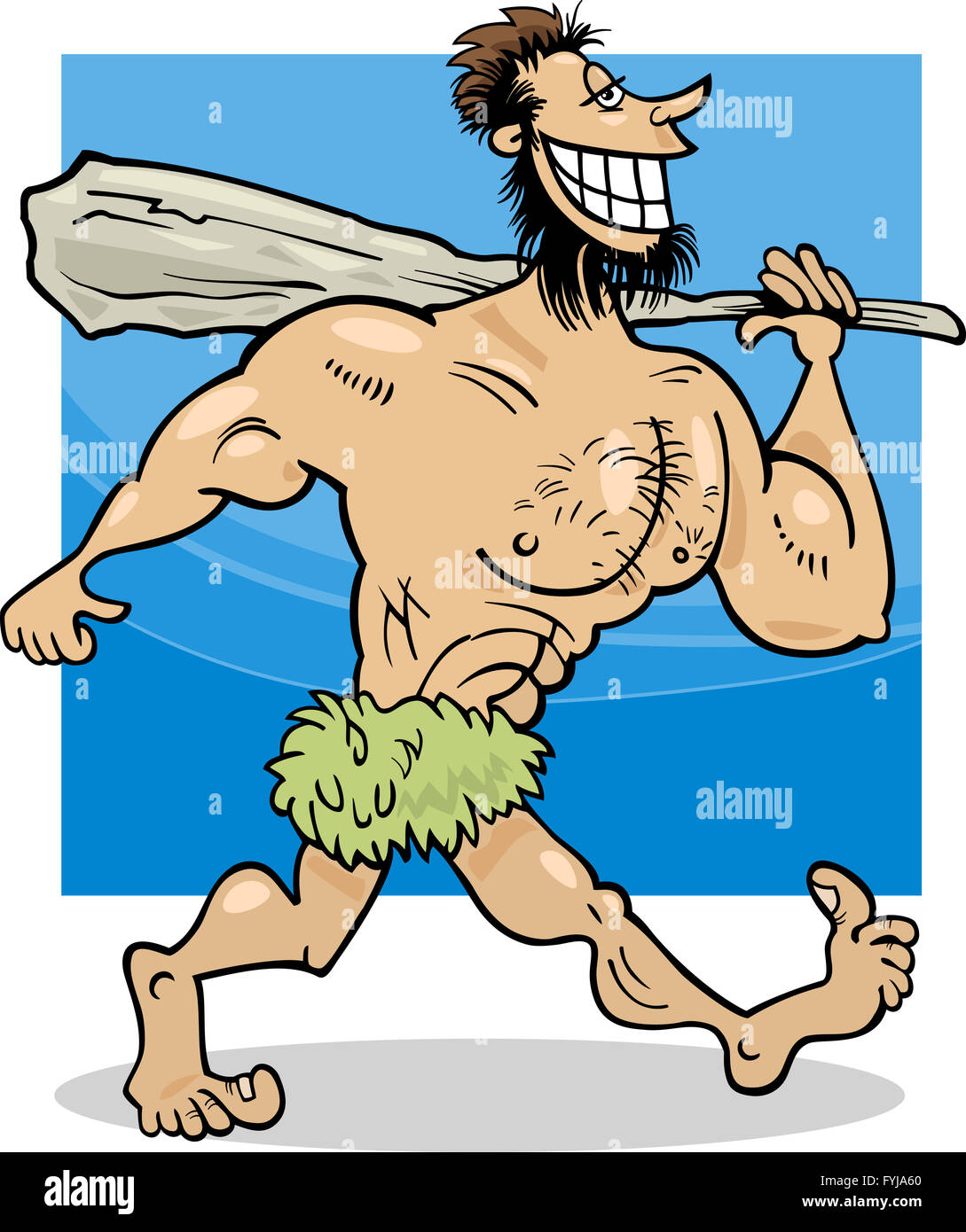 caveman cartoon illustration Stock Photo - Alamy