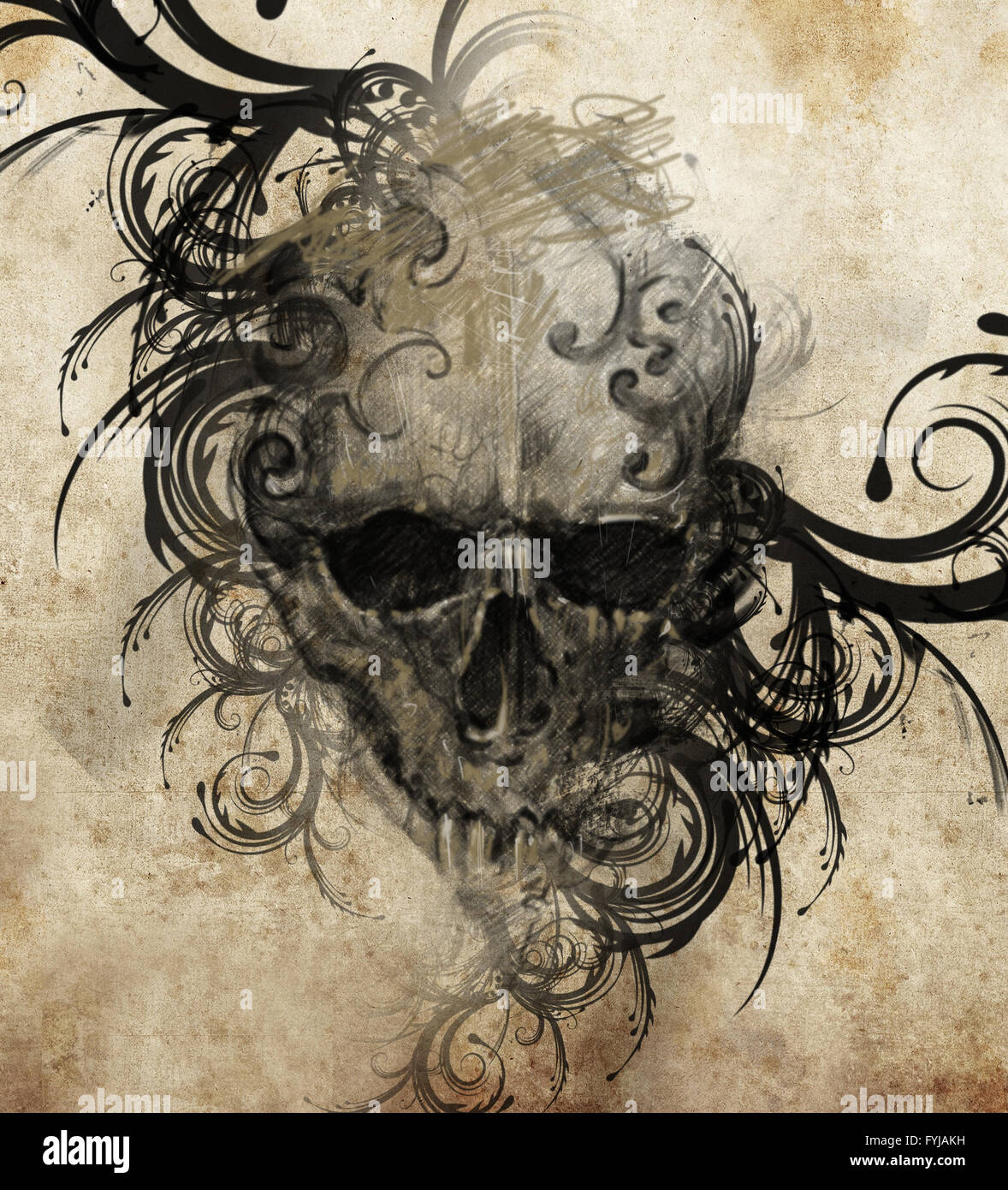 Drawings Of Tribal Skulls