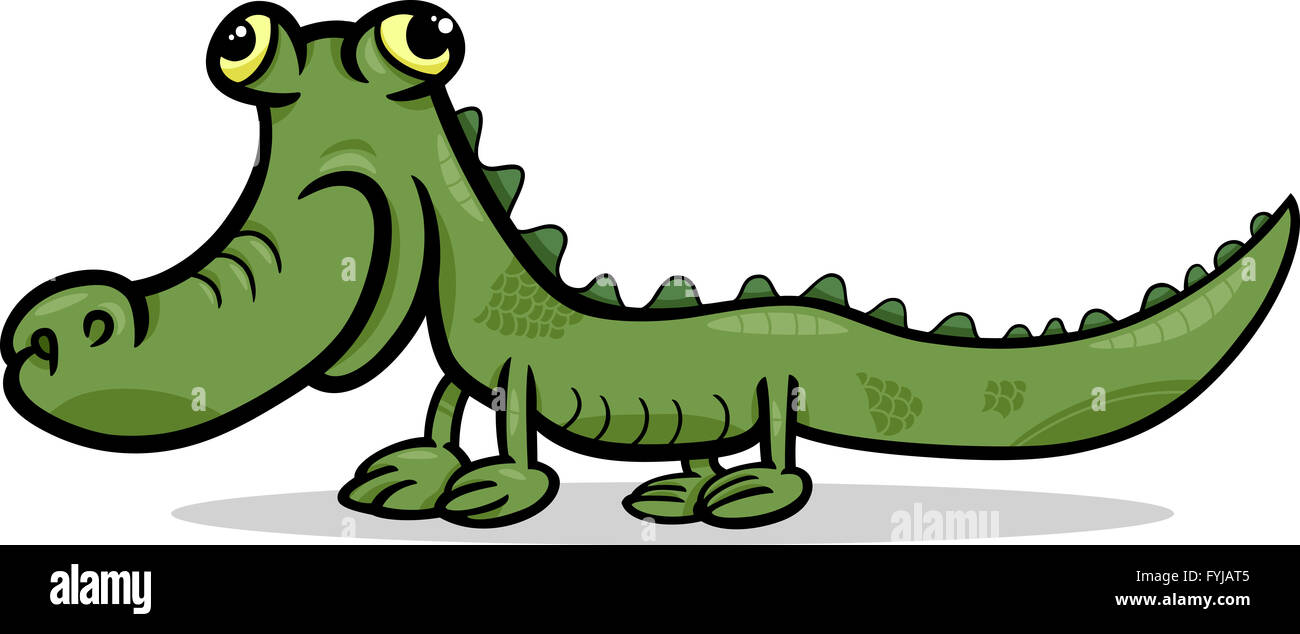 crocodile animal cartoon illustration Stock Photo - Alamy