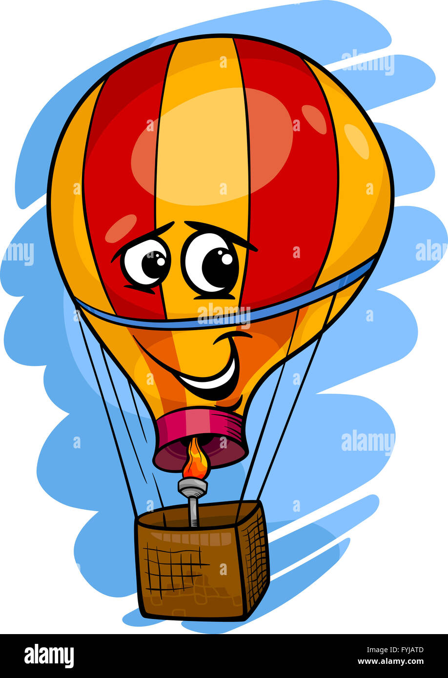 hot air balloon cartoon illustration Stock Photo - Alamy