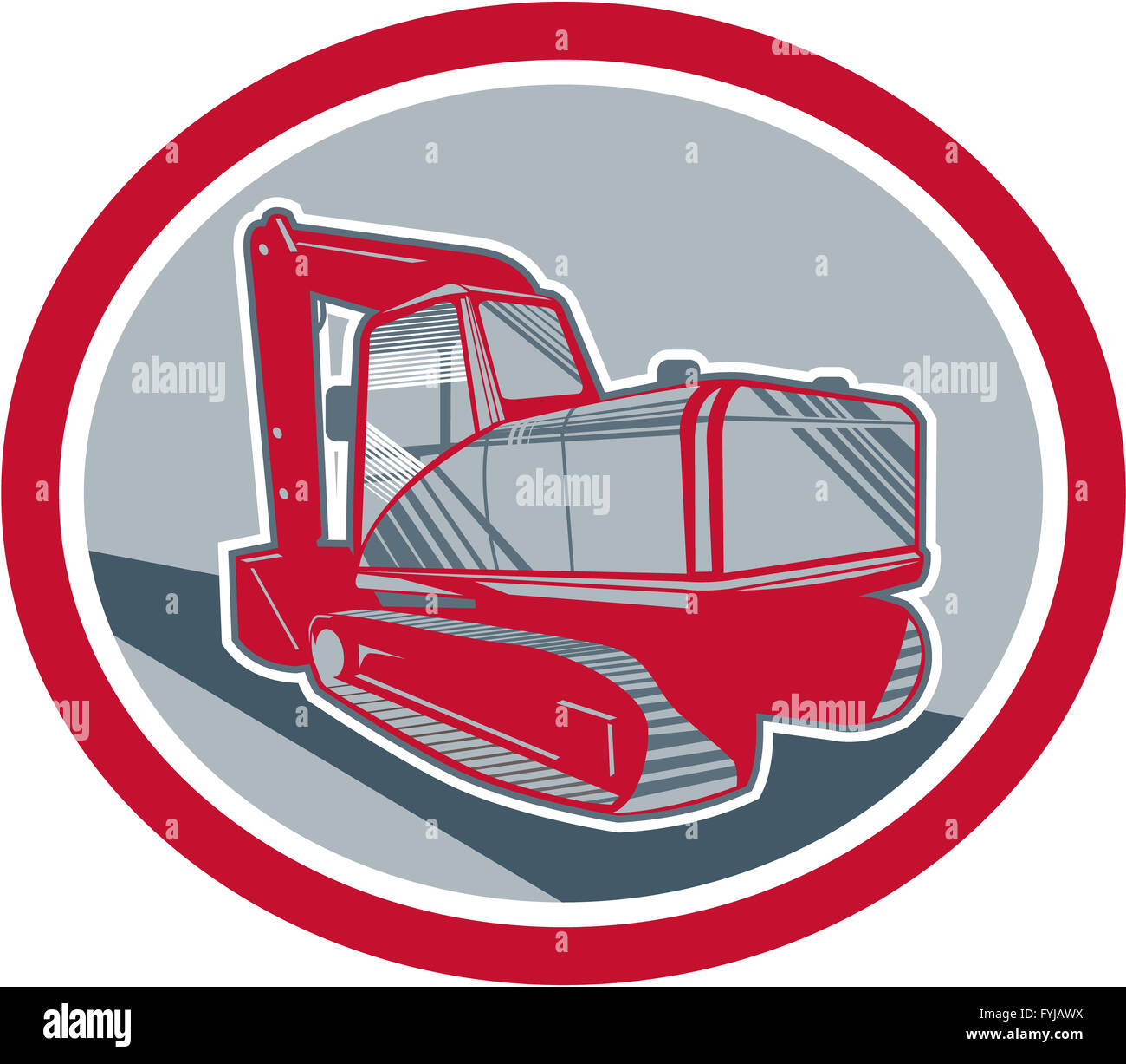 Mechanical Digger Excavator Retro Stock Photo - Alamy