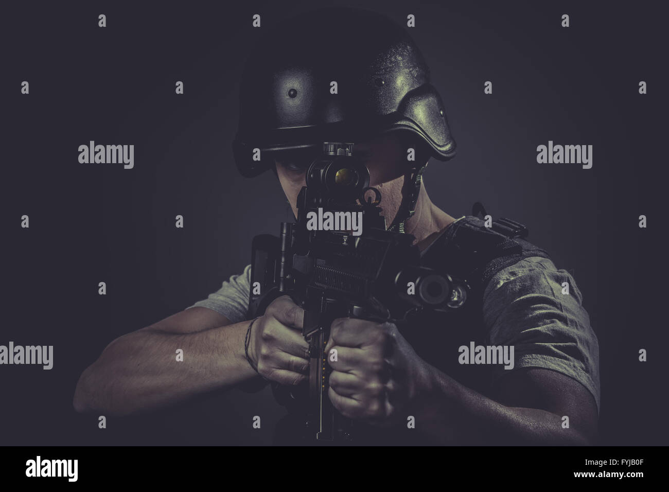 Black soldier wearing helmet hi-res stock photography and images - Alamy