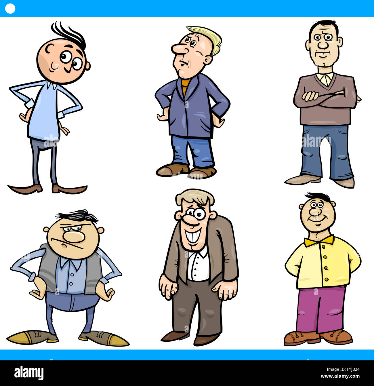 men characters set cartoon illustration Stock Photo - Alamy