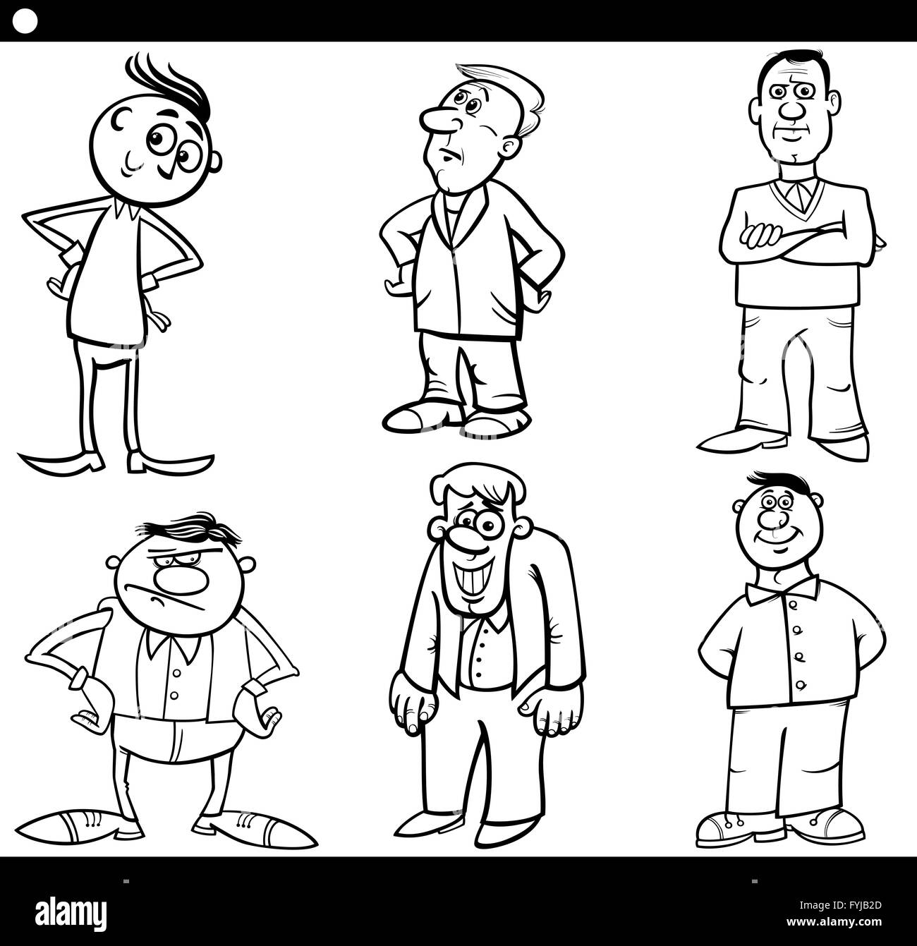 men characters set cartoon illustration Stock Photo - Alamy