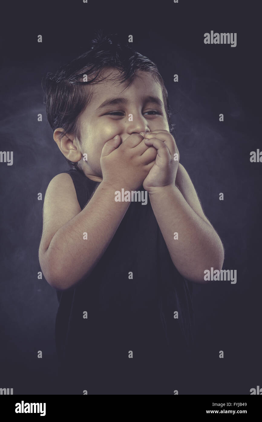 rap boy dressed rocker with funny faces Stock Photo - Alamy