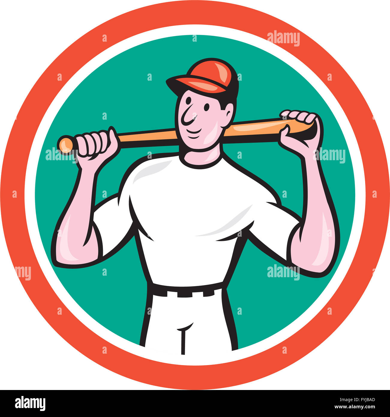 Baseball Player Holding Bat Cartoon Stock Photo - Alamy