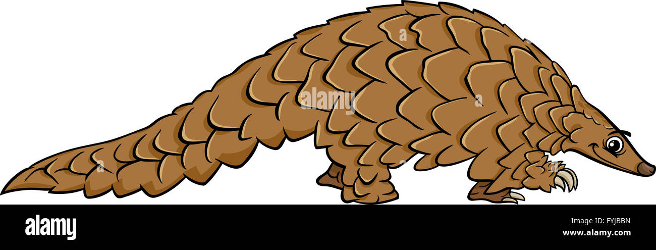 pangolin animal cartoon illustration Stock Photo - Alamy