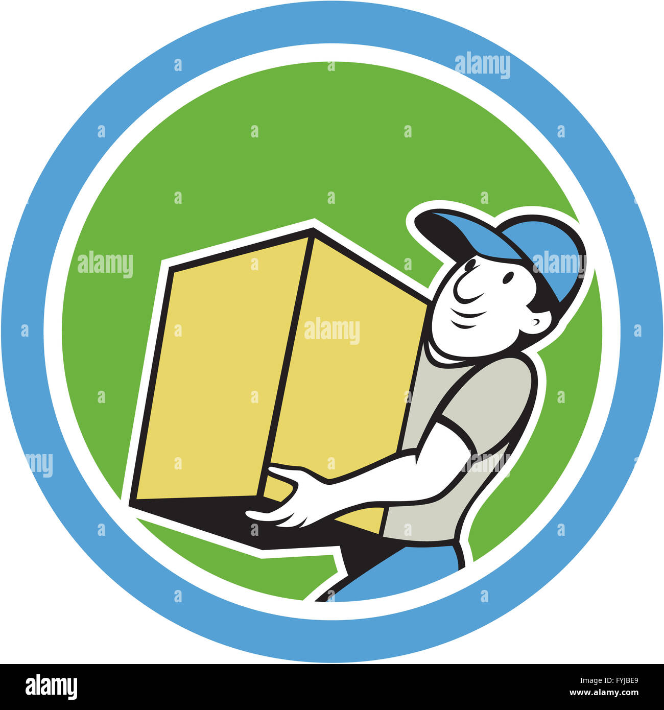Delivery Worker Carrying Package Cartoon Stock Photo - Alamy