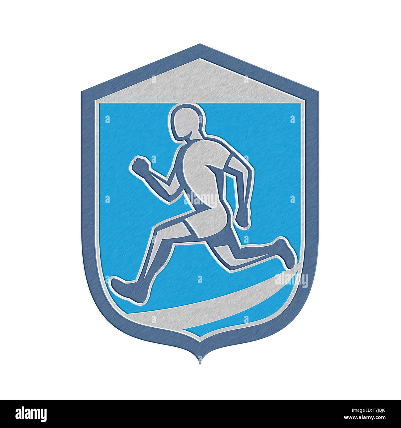 Metallic Sprinter Runner Running Shield Retro Stock Photo - Alamy