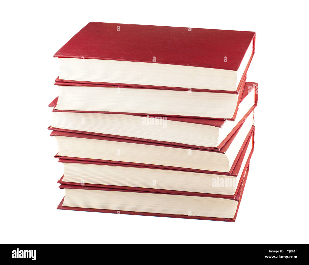 Stack of six red books Stock Photo - Alamy