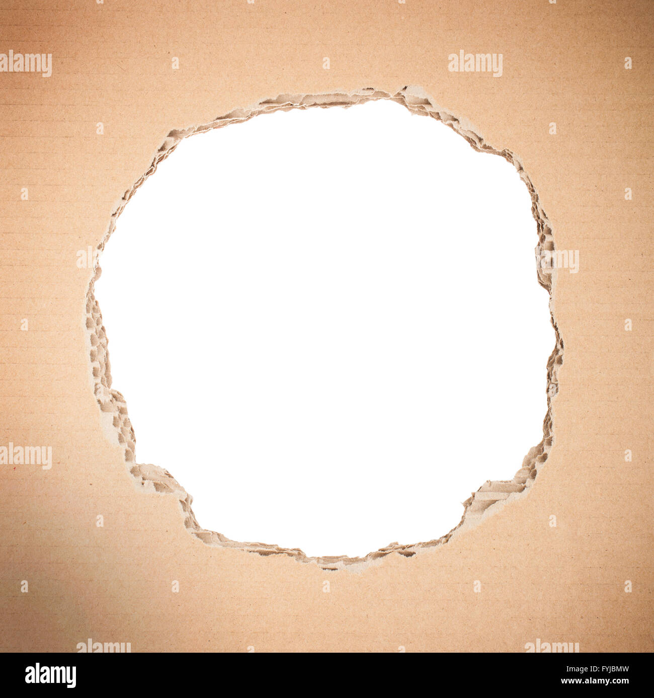 Circle shape breakthrough cardboard Stock Photo - Alamy