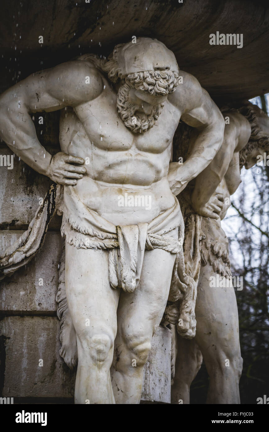 Titan. Ornamental fountains of the Palace of Aranjuez, Madrid, Spain ...