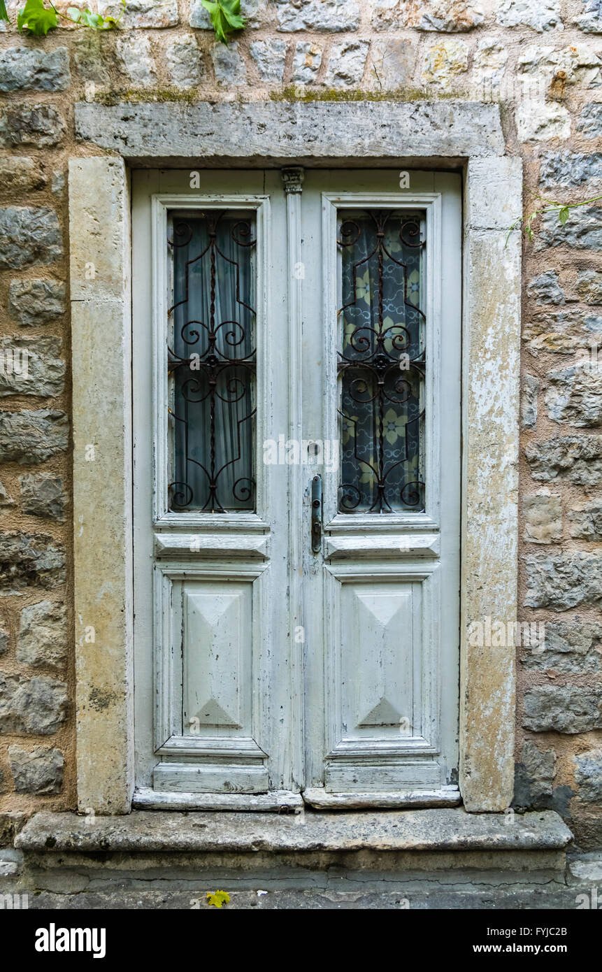 Wooden door in old house Stock Photo - Alamy