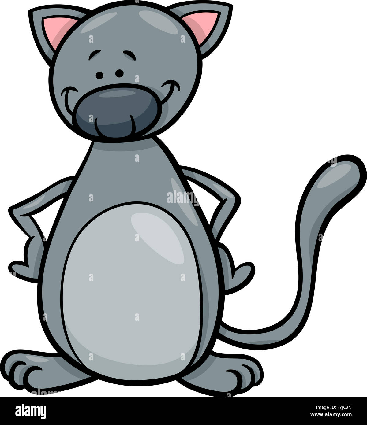 cute cat cartoon illustration Stock Photo - Alamy