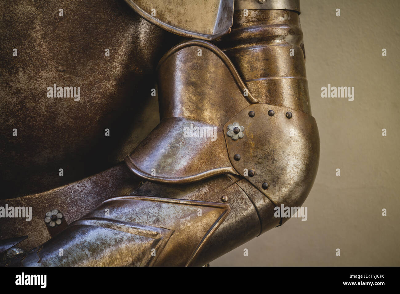 metal shield, medieval armor made of wrought iron Stock Photo - Alamy