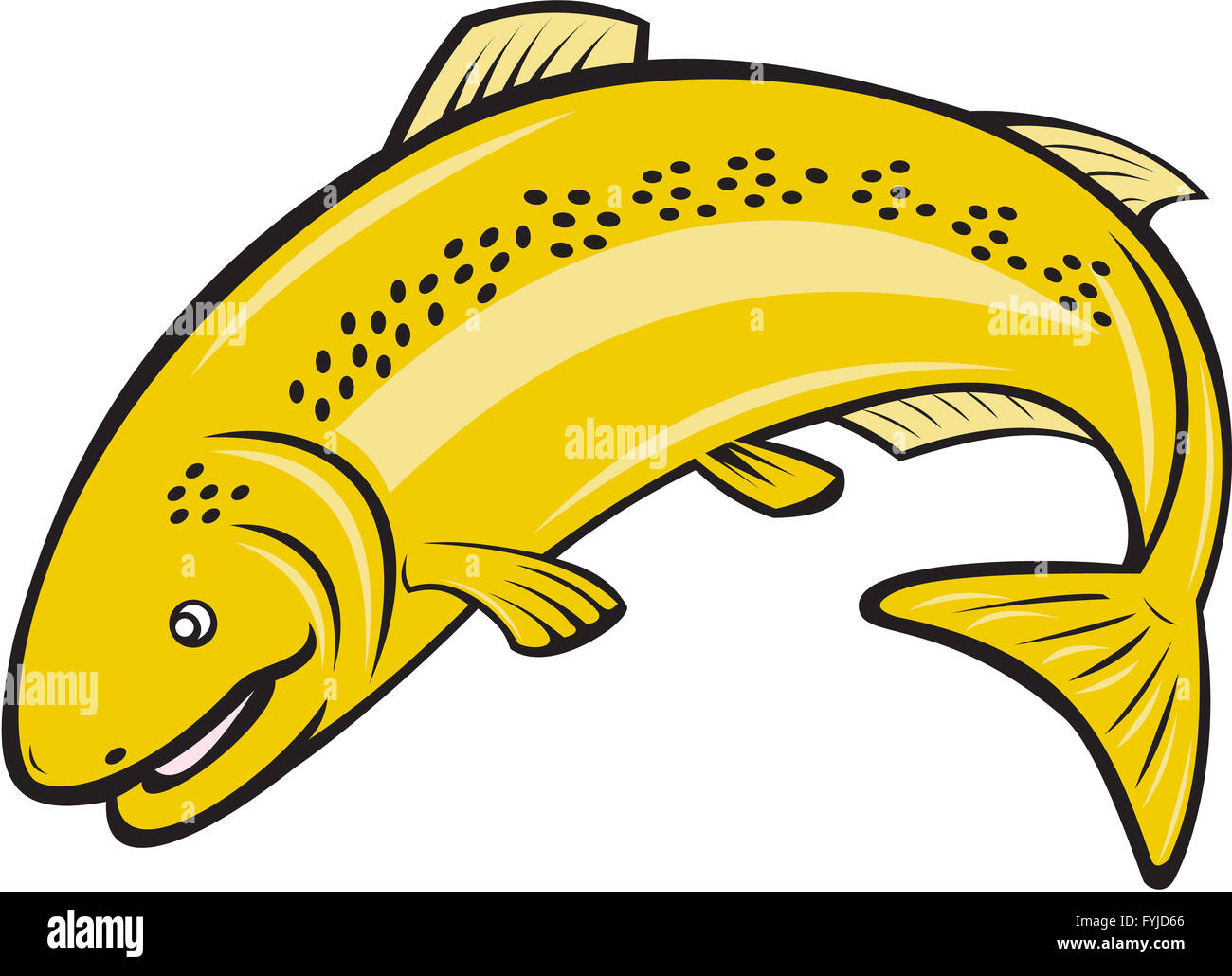 Trout Rainbow Fish Jumping Cartoon Stock Photo - Alamy