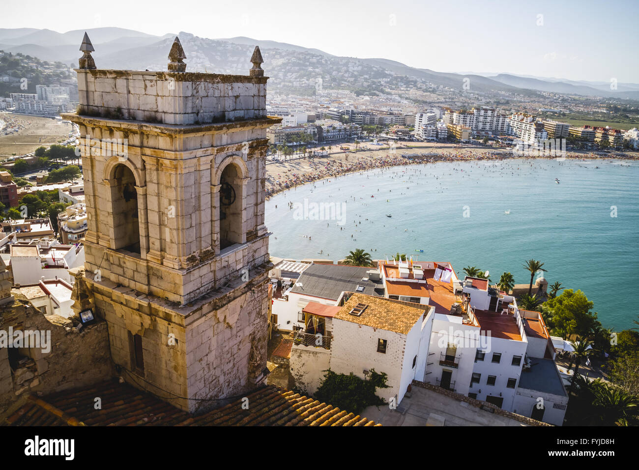 peñíscola village views from the castle of Papa Luna, Valencia España ...