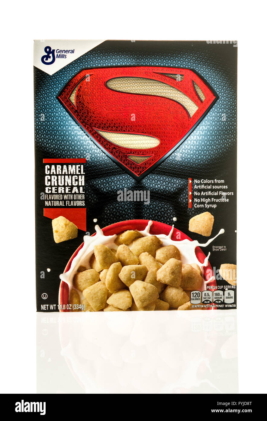 Winneconne, WI - 26 April 2016: Box of Superman cereal on an isolated ...