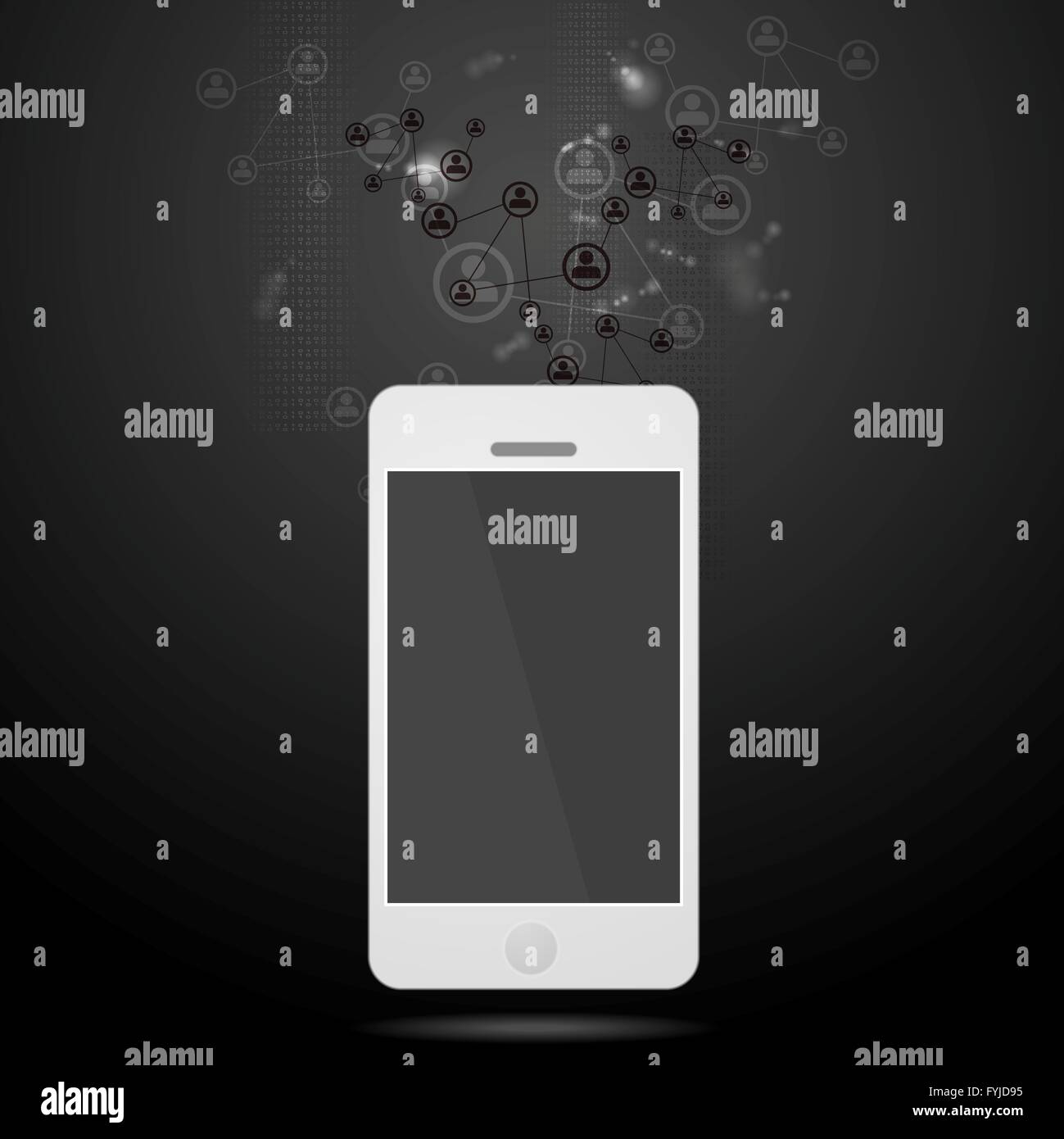 Team connect abstract background with mobile phone Stock Photo - Alamy