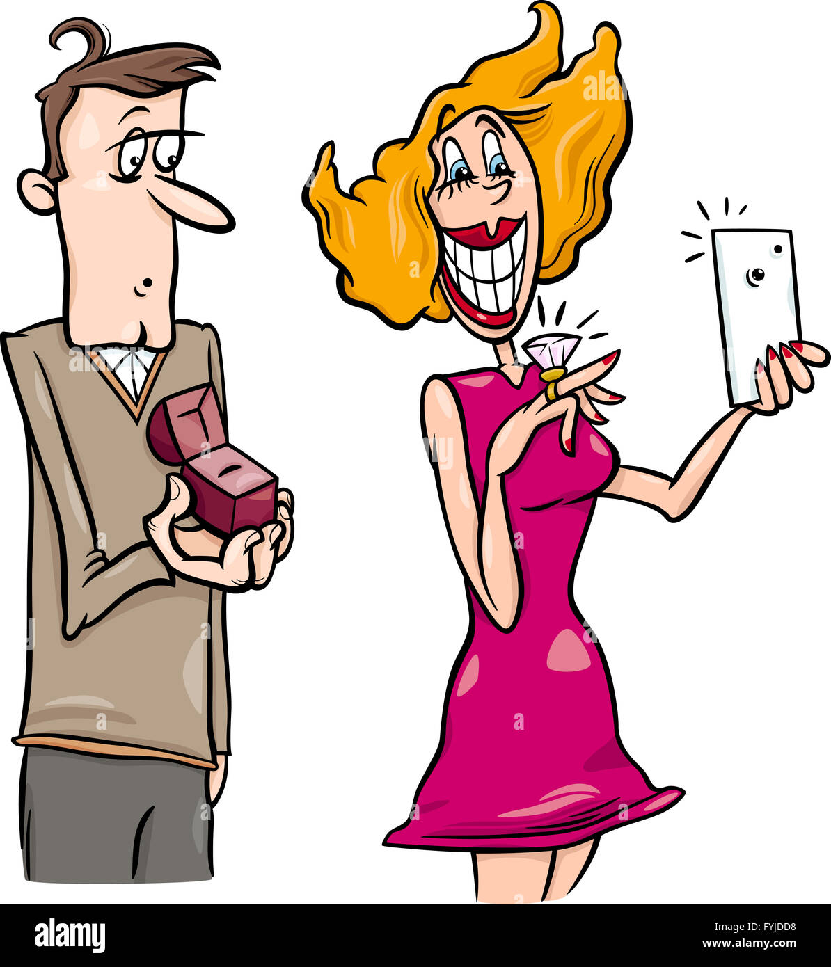 Marriage proposal vector cartoon Cut Out Stock Images & Pictures - Alamy