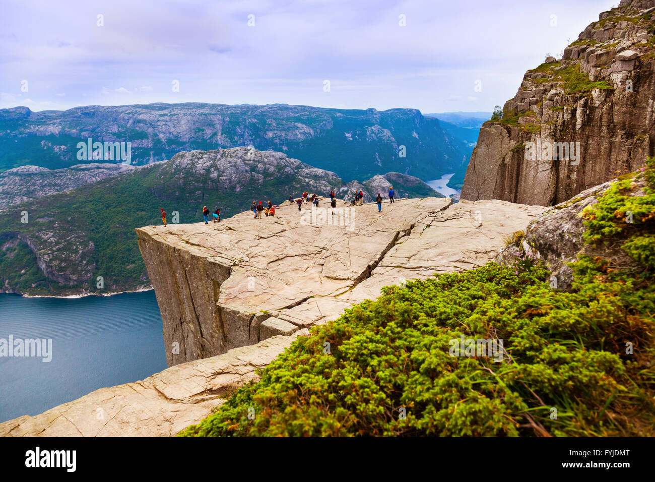 Preachers Pulpit Rock in fjord Lysefjord - Norway Stock Photo - Alamy