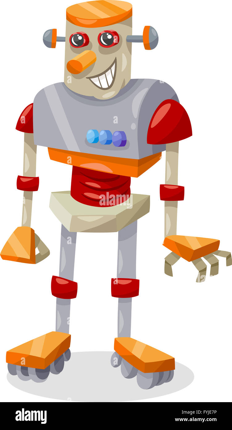 fantasy robot cartoon illustration Stock Photo - Alamy