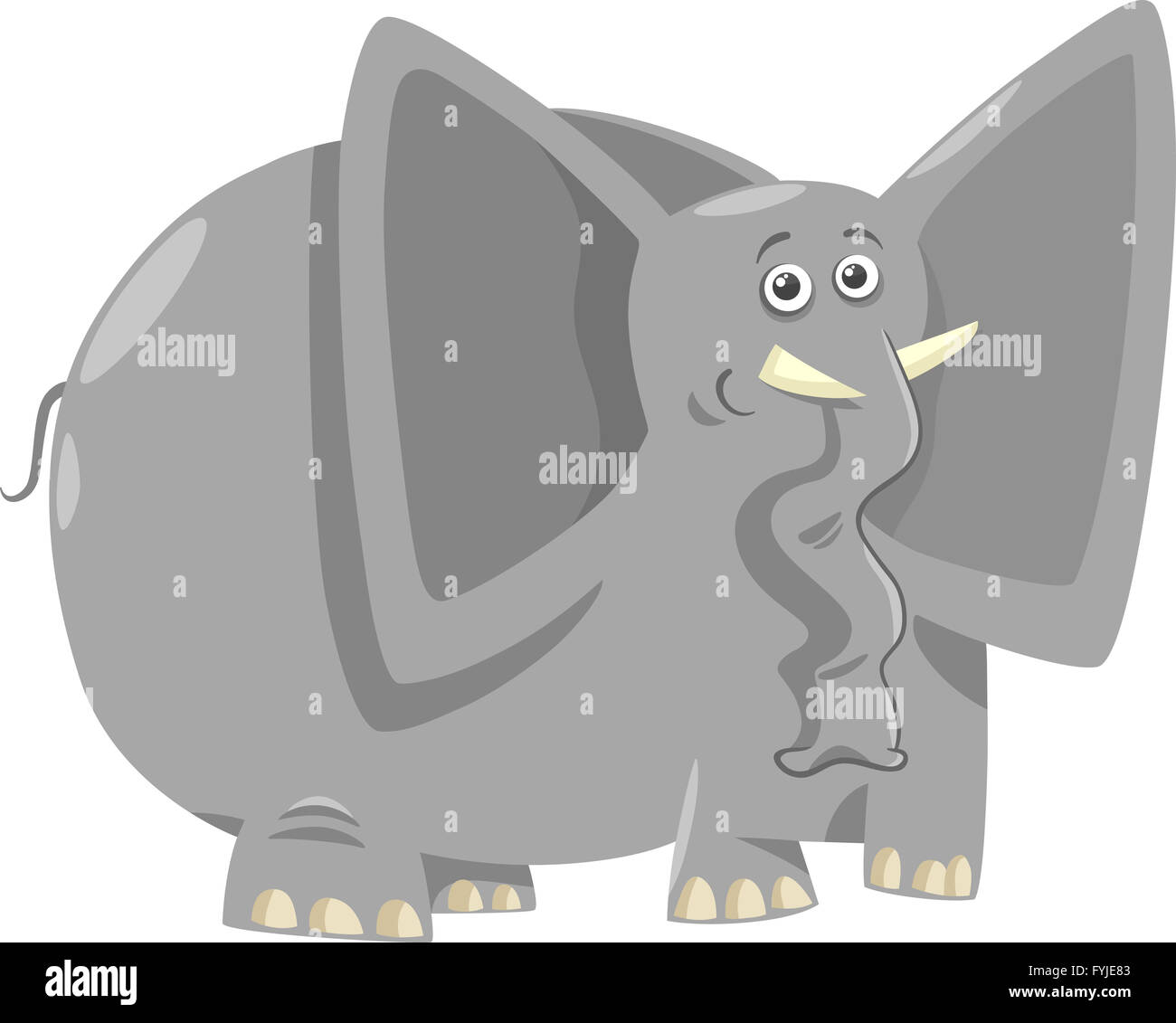 funny elephants cartoon illustration Stock Photo - Alamy