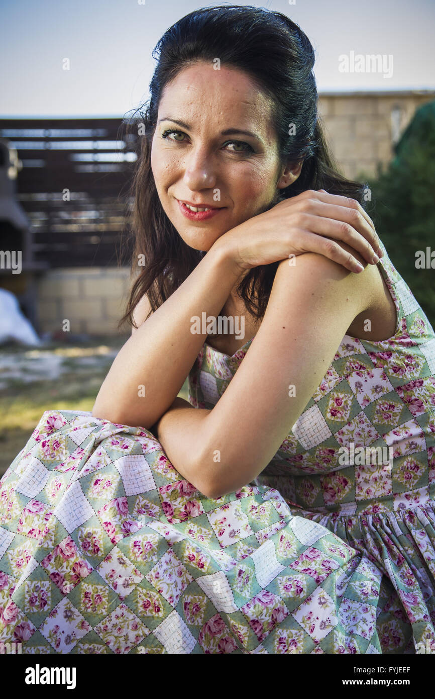 Woman Gardening Mature Girl Gardening In Her Backyard Spring Season